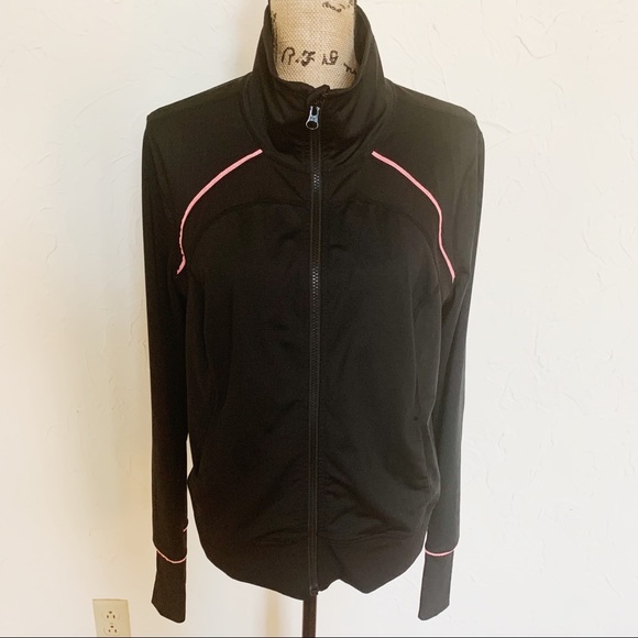 Zella | Jackets & Coats | Z By Zella Jacket Black Pink Zip Up Sz Xl ...